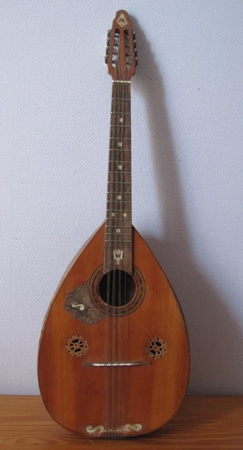 RARE ANCIEN INSTRUMENT mandoline plate luthier antique Egypte Orientale ...