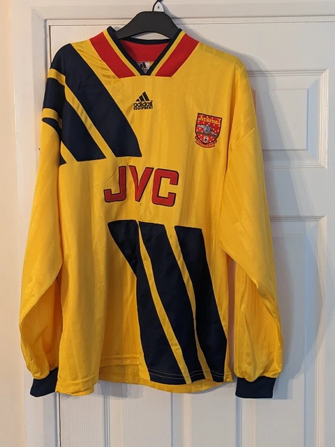 ARSENAL FC 1993-1994 Player Issue Away Shirt XL Adidas Original Long ...