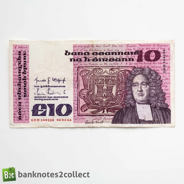 IRELAND: 1 X 10 Irish Punt Banknote. Dated 04.04.86. £10.50 - PicClick UK