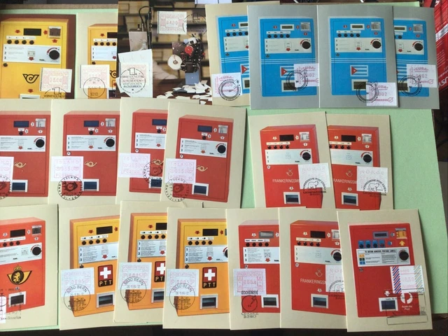 POSTAL VENDING MACHINE A. T. M. Illustrated 21 Postcards Ref A1179 £19. ...