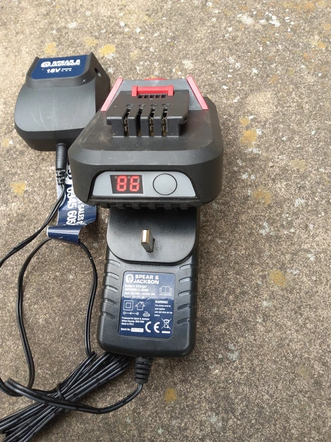 SPEAR AND JACKSON battery and charger for 18v strimmer and hedge cutter ...