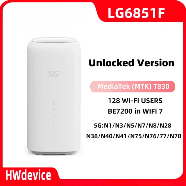 FIBER HOME 5G CPE PRO LG6851F WiFi 7 BE7200 NFC Wireless Router, 2GB 2 ...
