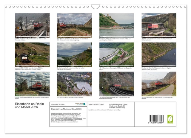 EISENBAHN AN RHEIN und Mosel 2026 (Wandkalender 2026 DIN A3 quer ...