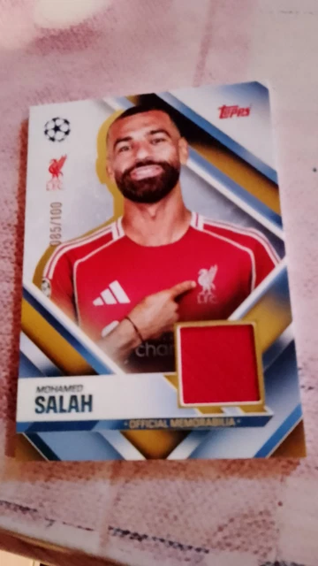 TOPPS MATCH ATTAX champions league 2025/26 Jersey Relic Salah 085/100 ...