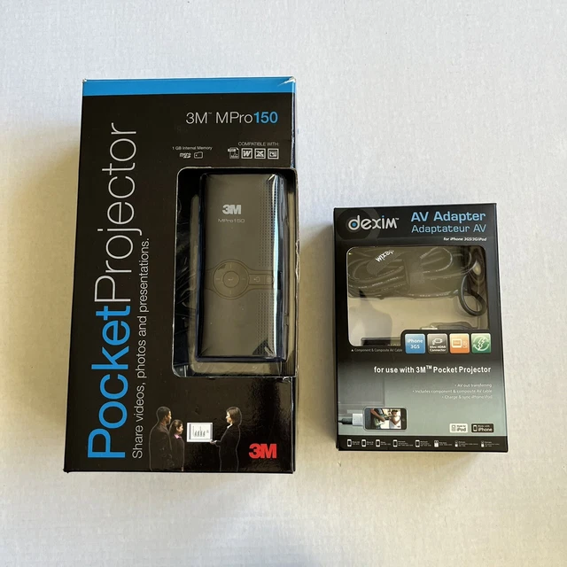3M MICRO PROFESSIONAL MPro150 LED Pocket Projector With Box And Cords ...
