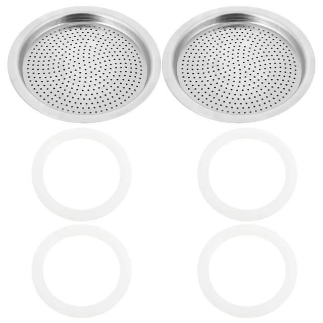 SEAMLESS COMPATIBILITY MOKA Pot Filter and Gasket Seal Replacement Kit ...