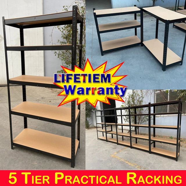 GARAGE RACKING 5 Tier Shelving Unit Boltless Heavy Duty Metal Shelf ...