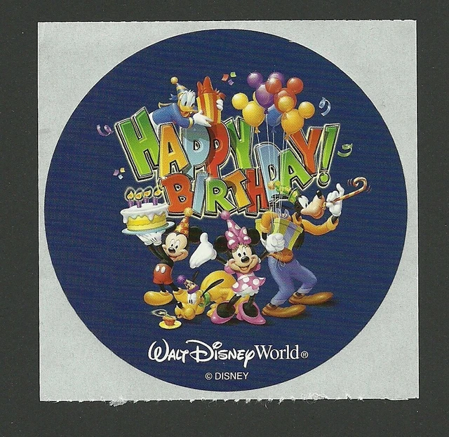 HAPPY BIRTHDAY MICKEY Mouse Pluto Donald Duck Walt Disney World Premium ...