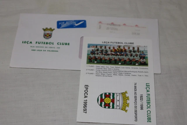 LOTE MEMORABILIA LEÇA Futebol Clube (1996/97) - Tarjeta de Plantilla ...