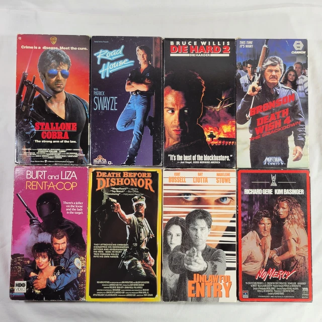 80S 90S ACTION VHS Lot Road House Cobra Die Hard 2 Death Wish 4 Rent A ...