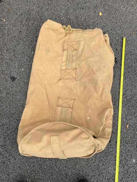 WW2 BRITISH ARMY Infantry Khaki Canvas Kit Bag - Large Size in Great ...