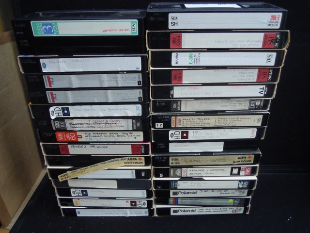USED BLANK RECORDABLE VHS Tapes with TV Recordings x 30 job lot/bundle ...