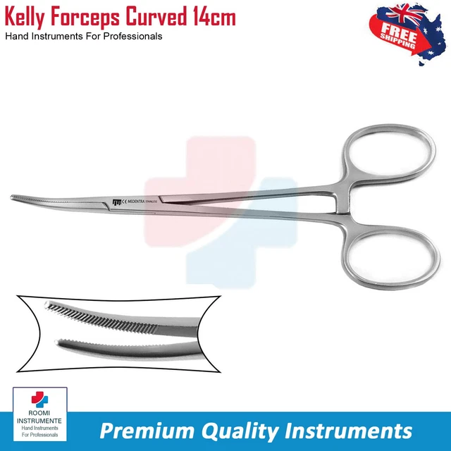 DENTAL KELLY LOCKING Artery Forceps Curved Hemostat Needle Plier 14 CM ...