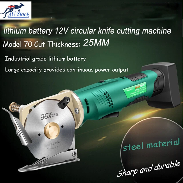 ELECTRIC FABRIC CUTTER Scissors Cordless Rotary Blade Cloth Cutting ...