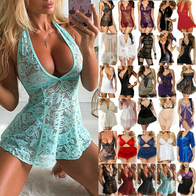 DAMEN SPITZEN BH G-String Tanga Satz Babydoll Sexy Unterwäsche Nachtwäsche ⭐ EUR 6,37 - PicClick DE