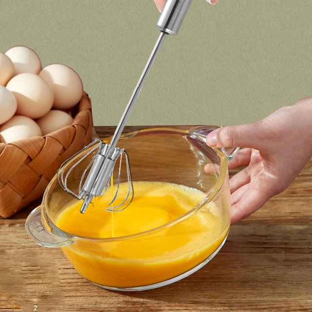 STAINLESS STEEL EGG Milk Beater Tool Semi-automatic Whisk Mixer Cooking ...