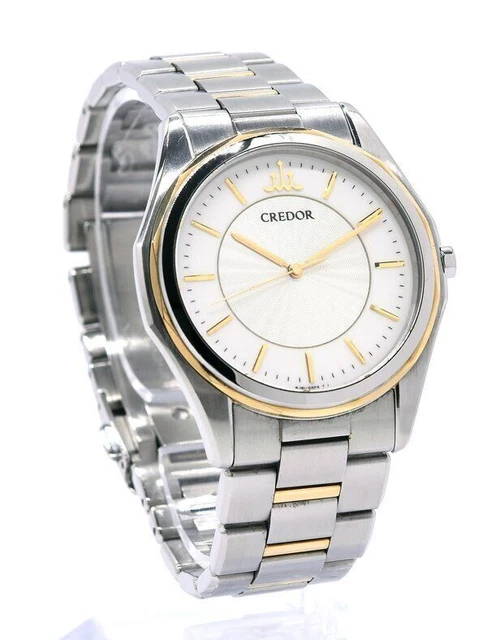 SEIKO CREDOR GCAR042 8J81-0AF0 Quartz White Dial 18KT Yellow Gold ...