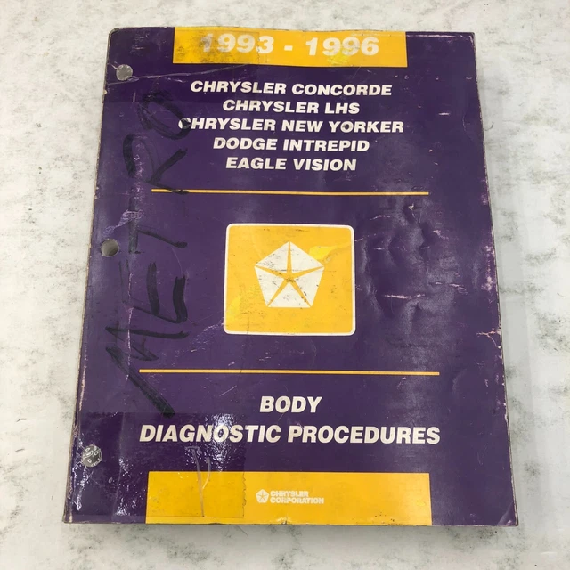 1993-96 CHRYSLER DODGE Concorde Intrepid LHS VIsion Body Diag Service ...