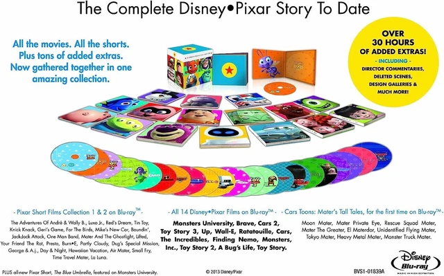 DISNEY PIXAR COLLECTION (14 Movie Blu-ray Boxset, 22 Discs) £155.82 - PicClick UK