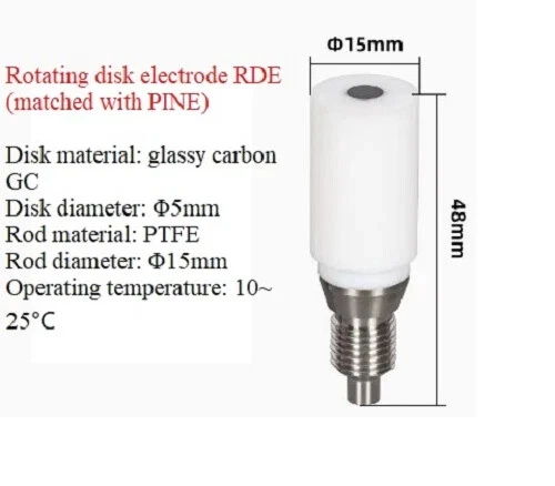 ELECTROCHEMISTRY RDE ROTATING disk electrode 5mm glassy carbon ...
