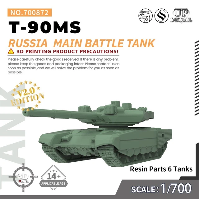 SSMODEL SS700872 1/700 Military Model Kit Russia T-90MS Main Battle ...