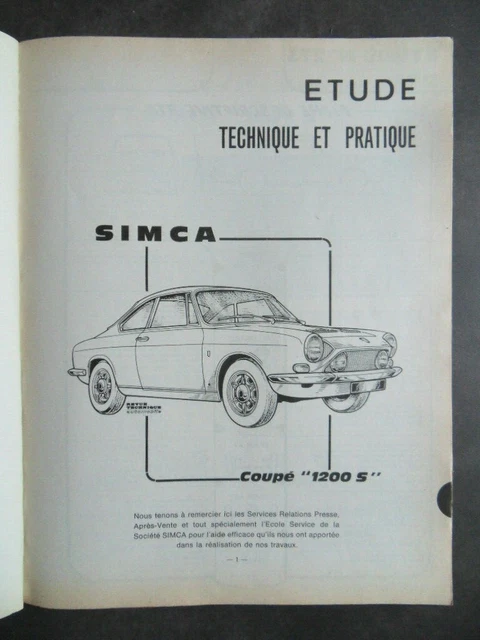 RARE RTA SIMCA 1200 S N° 273 Janvier 1969 EUR 9,99 - PicClick FR