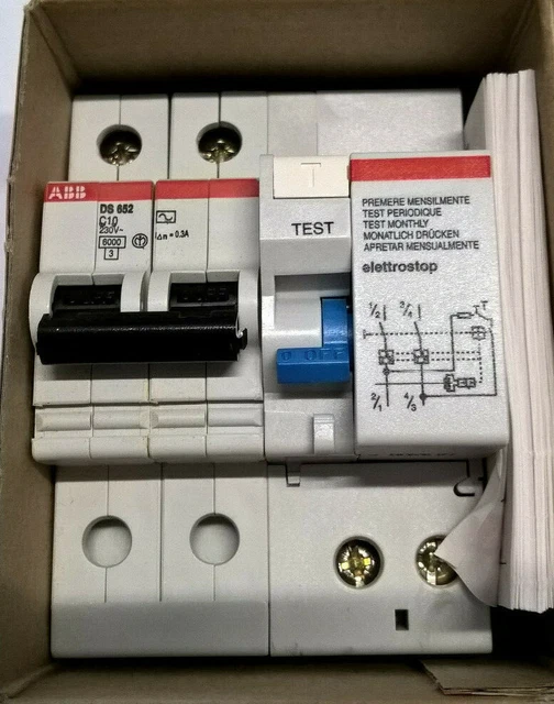 N 1 ABB DS652 C10 230V 0,3A Interruttore Magnetotermico Differenziale Ey0622 EUR 55,00 - PicClick IT
