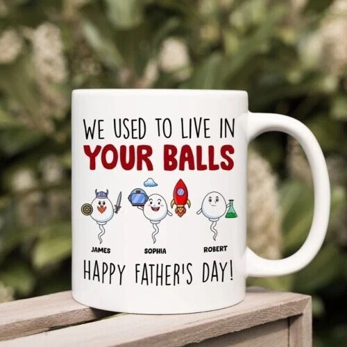 PERSONALIZED WE USED To Live In Your Balls Mug Father s Day Gift For personalized-we-used-to-live-in-your-balls-mug-father-s-day-gift-for