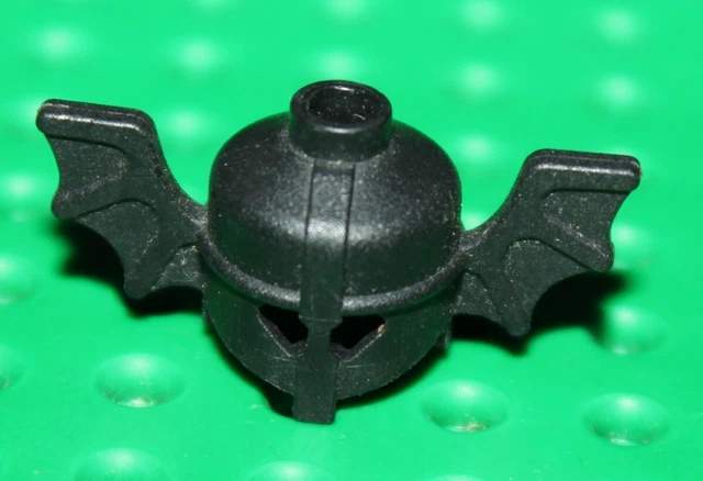 LEGO BLACK MINIFIG Headgear Helmet with Bat Wings 30105 set 6099 6097 ...