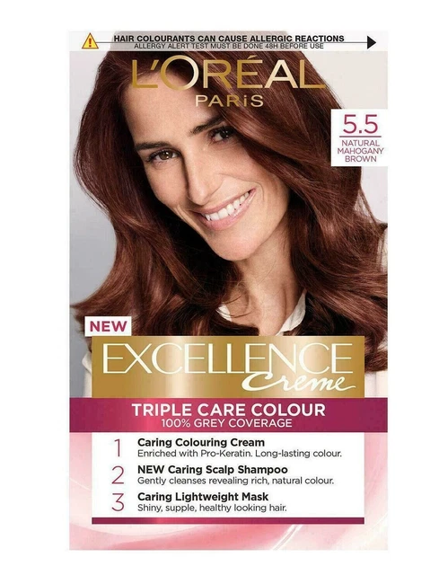 L'OREAL PARIS EXCELLENCE Creme Permanent Hair Dye 5.5 Natural Mahogany ...