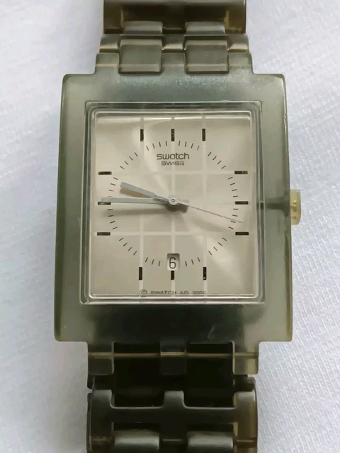 VINTAGE SWATCH RARE Rectangular Case Olive Green Year 2000 - New ...