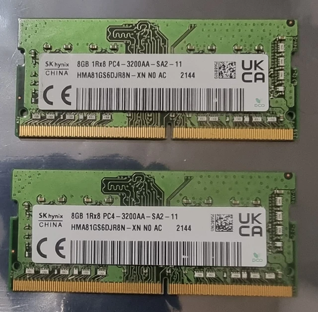 SK HYNIX PC4-25600 PC4 3200AA 16GB 2X8GB DDR4 1RX8 3200MHz 260pin ...