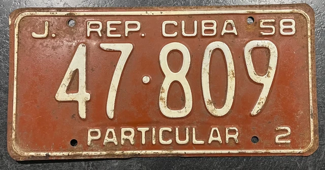 CUBA ESTATAL ORIGINALE et rare plaque d'immatriculation license plate ...