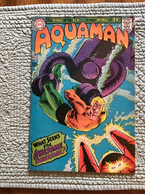 AQUAMAN #36 DC Comics 1967 1ère apparition Awesome & Tusky 12 cents FN ...