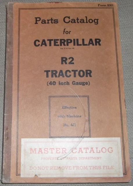 CAT CATERPILLAR R2 Crawler Tractor Dozer Parts Manual Book S/N 4J £57. ...