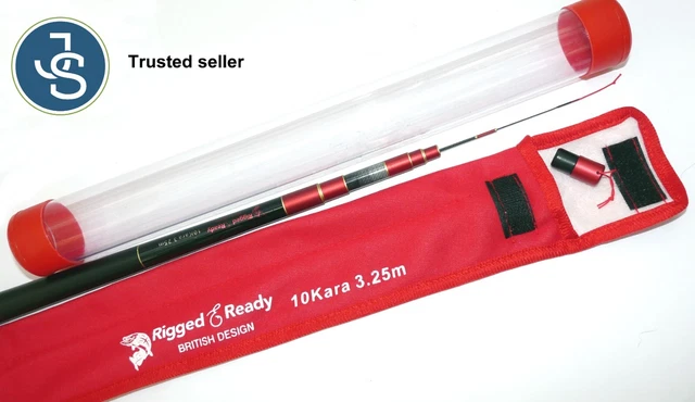 10 KARA CARBON Tenkara telescopic fly rod rigged and ready, unused with ...