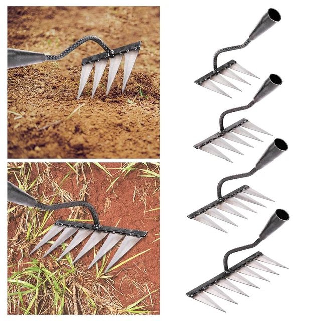 RÂTEAU DE JARDIN Râteau à dents pointues durci robuste et durable ...