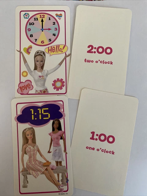 BARBIE TELLING TIME Learning Game Flash Cards Mattel 2004 £7.86 ...
