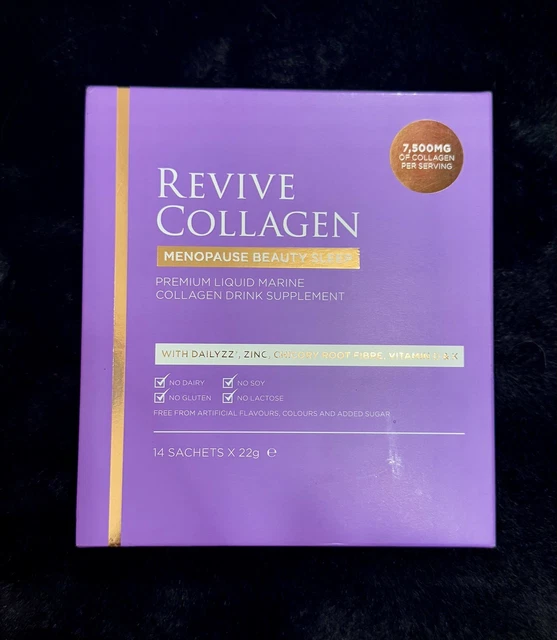 NEW REVIVE COLLAGEN Menopause Beauty Sleep Supplement 7,500mg 14 x 22g ...