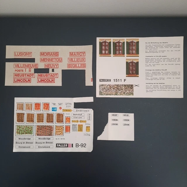 LOT DE DÉCALCOMANIE Faller Décor Circuit De Train Vintage Modelisme Ferroviaire EUR 9,99 ...