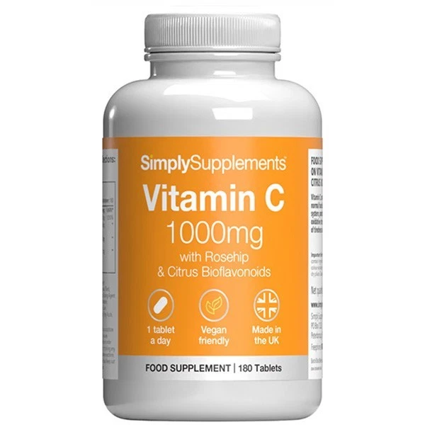 VITAMIN C 1000MG with Rosehip & Citrus Bioflavonoids - 180 Tablets £16. ...