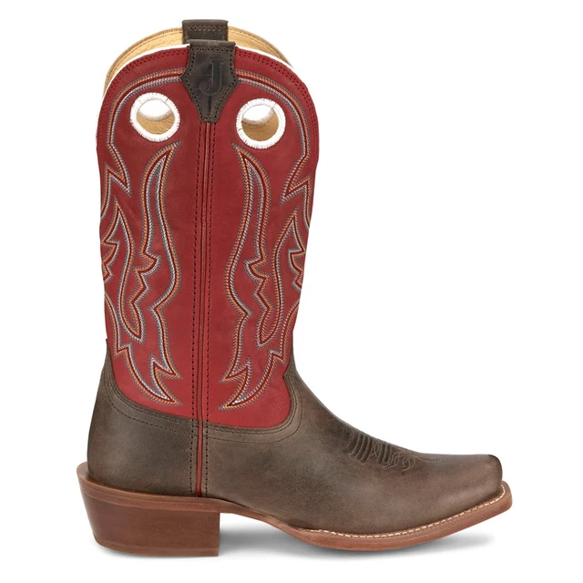 JUSTIN BOOTS ANTE Up 13 Inch Square Toe Cowboy Mens Brown, Red Casual ...