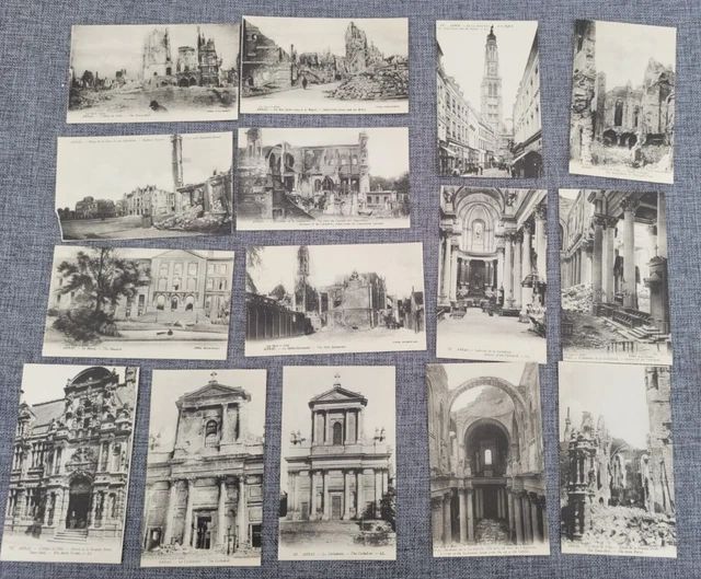 WW1 ARRAS FRANCE Before And After Bombing Postcard Lot X 15 Some ...