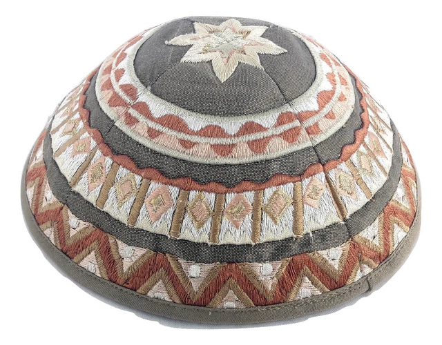 KIPPAH YARMULKE EMBROIDERED Jewish Kippas Emanuel -star- gold color ...
