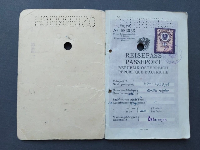 REISEPASS - REPUBLIK Österreich - viele Stempel, Marken - Mürzzuschlag ...