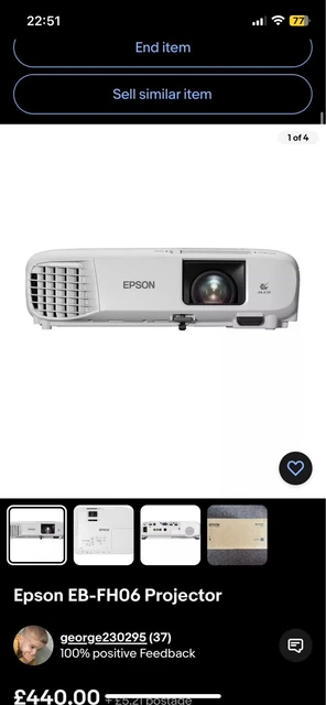 EPSON EB-FH06 PROJECTOR Sealed £365.00 - PicClick UK