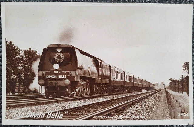 SOUTHERN RAILWAY &THE Devon Belle" Class: Merchant Navy (4-6-2). RP ...