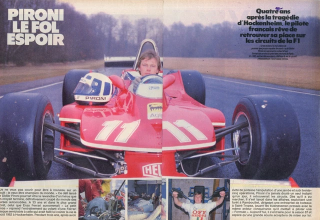 COUPURE DE PRESSE Clipping 1986 Didier Pironi Le Fol Espoir (2 pages ...