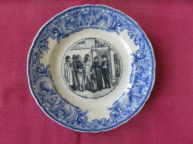 ANCIENNE ASSIETTE À dessert Louis PASTEUR au Labo rue d' Ulm Vieillard ...