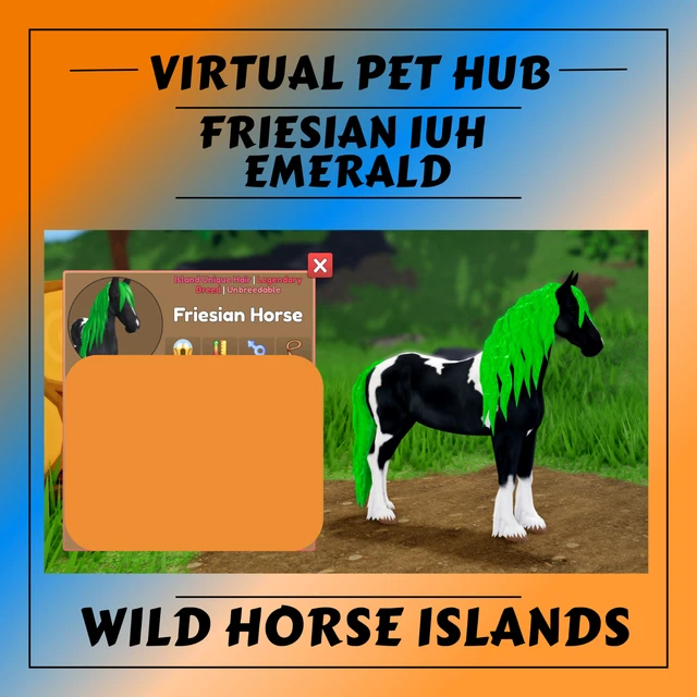 WILD HORSE ISLANDS - Friesian IUH - Emerald - Black Tobiano Coat - £12. ...